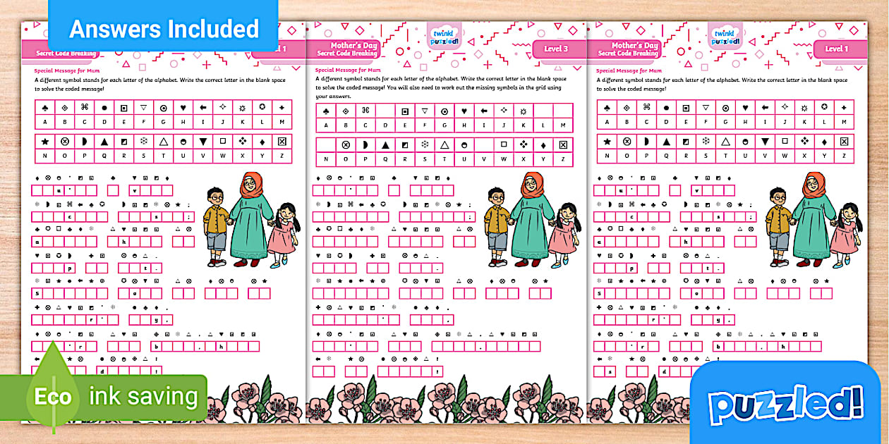 secret messages for Mother's Day - Twinkl Puzzled - kids