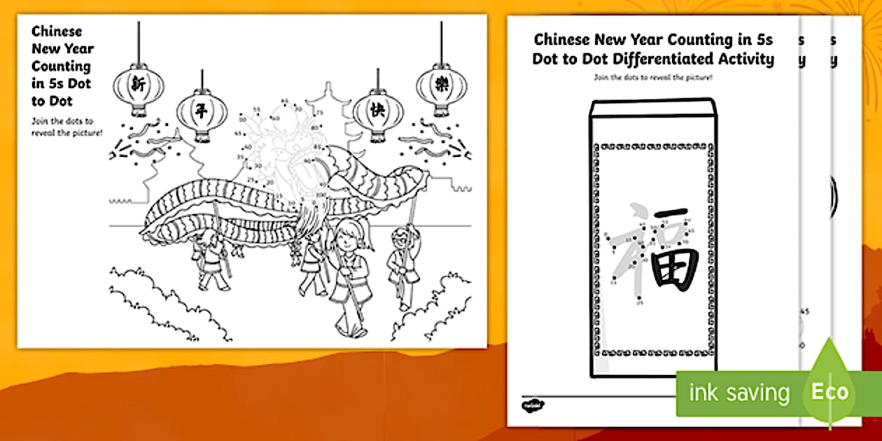 👉 Chinese New Year Counting in 5s Dot to Dot Differentiated Activity
