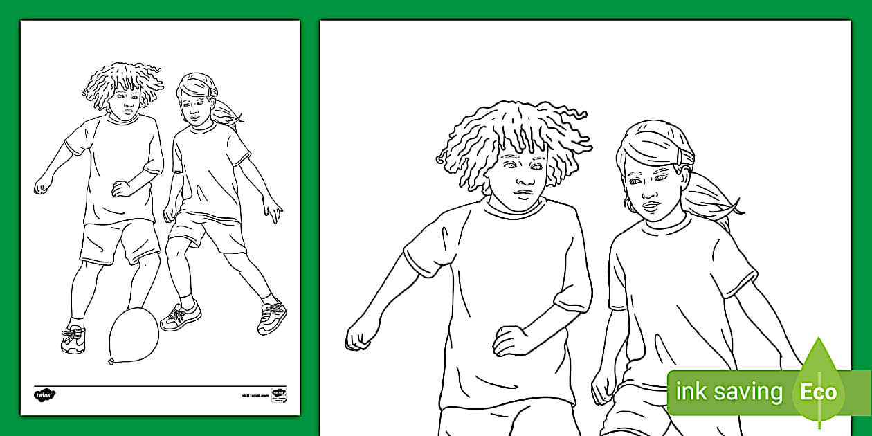 Balloon Football Colouring Page (teacher made) - Twinkl