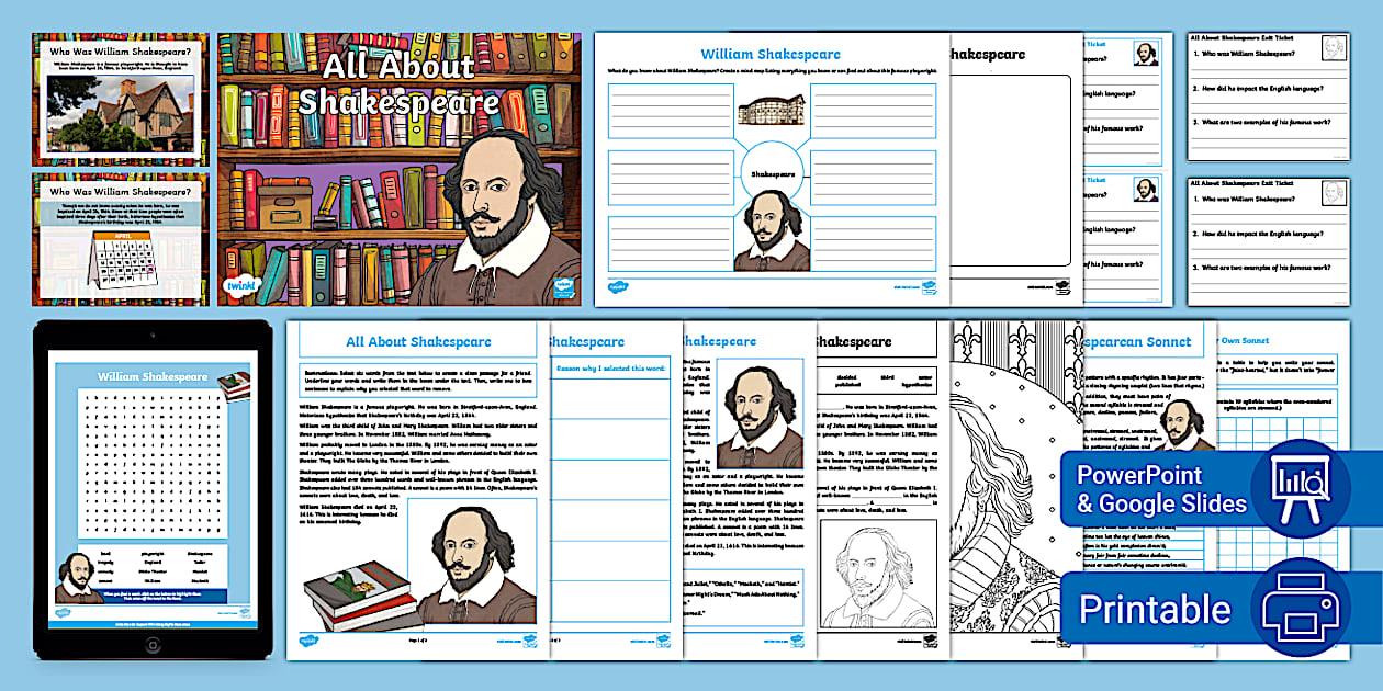 Third Grade All About Shakespeare Activity Pack - Twinkl