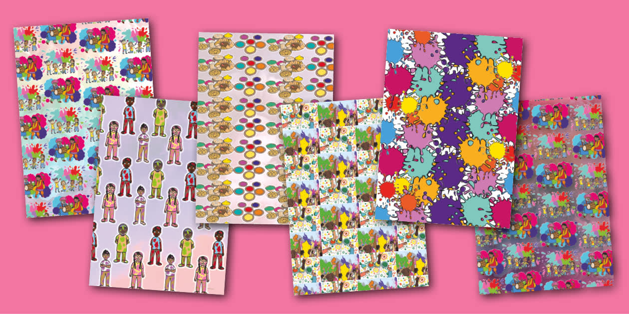 Holi Patterned Paper Pack - Twinkl Holi (teacher made)