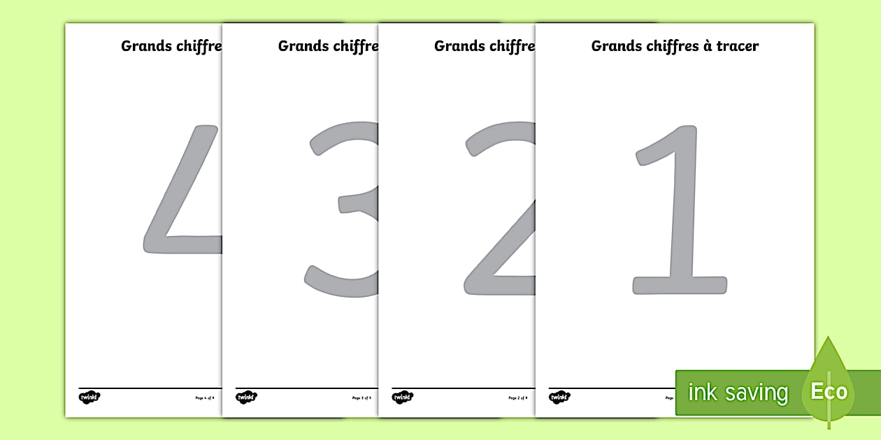 Large Tracing Numbers (French) (teacher made) - Twinkl