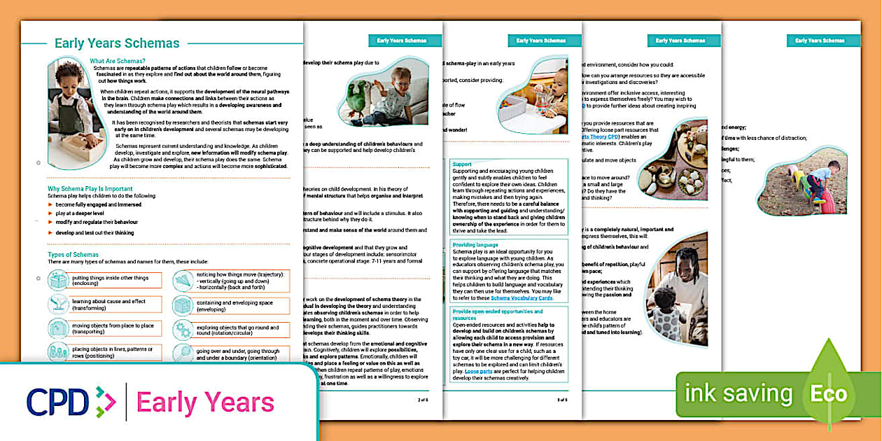 Early Years Schema Handout | Early Years CPD | Twinkl