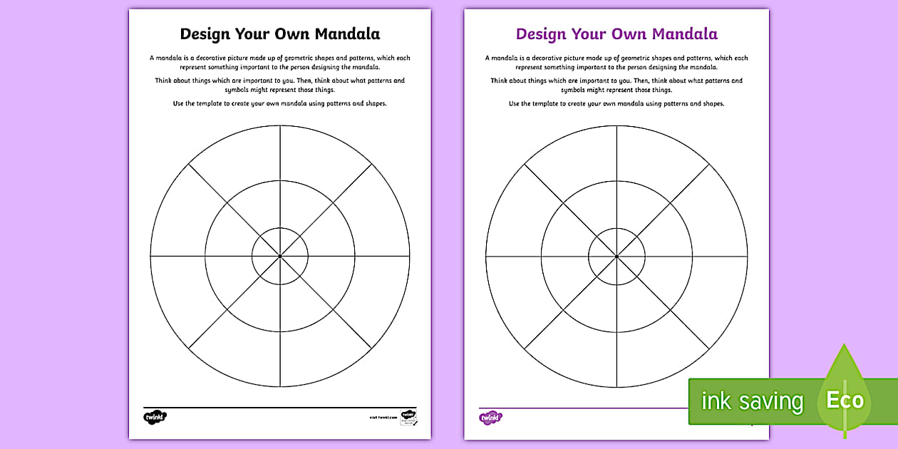 Circle Mandala Template | Design Your Own Mandala - Twinkl