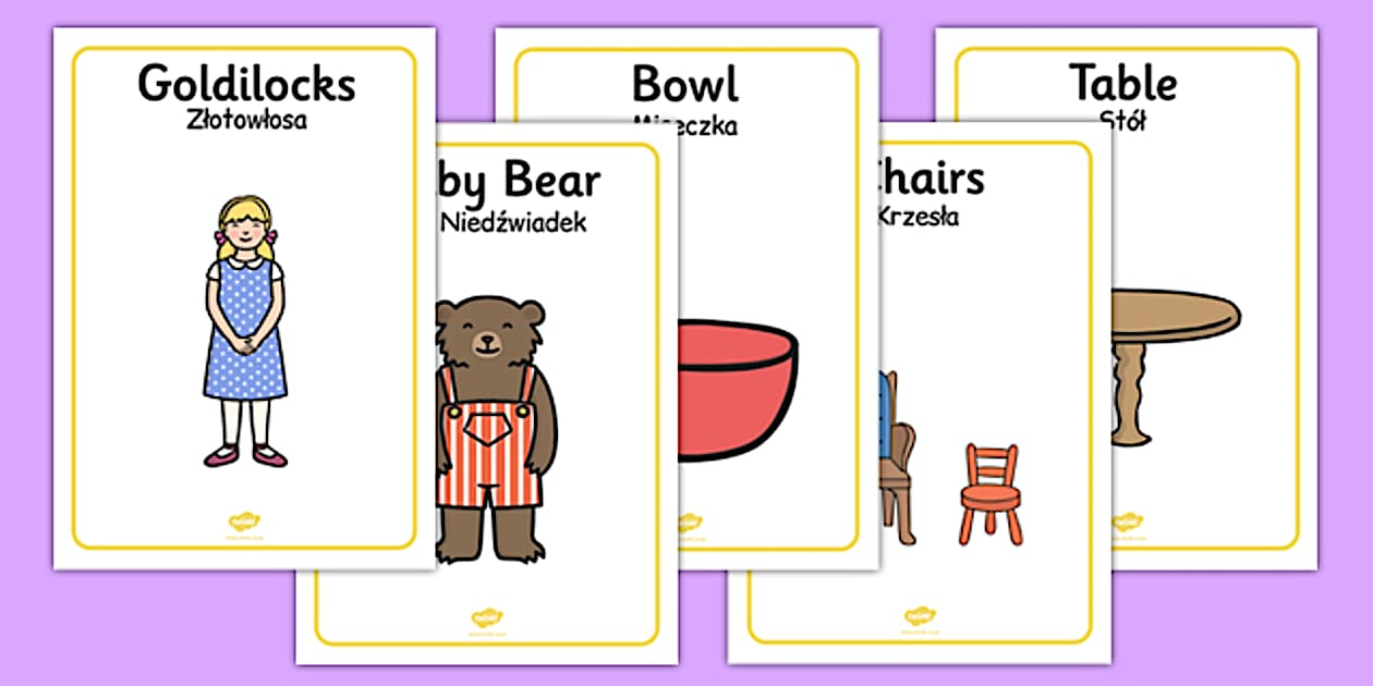 Goldilocks and the Three Bears Display Posters Polish Translation