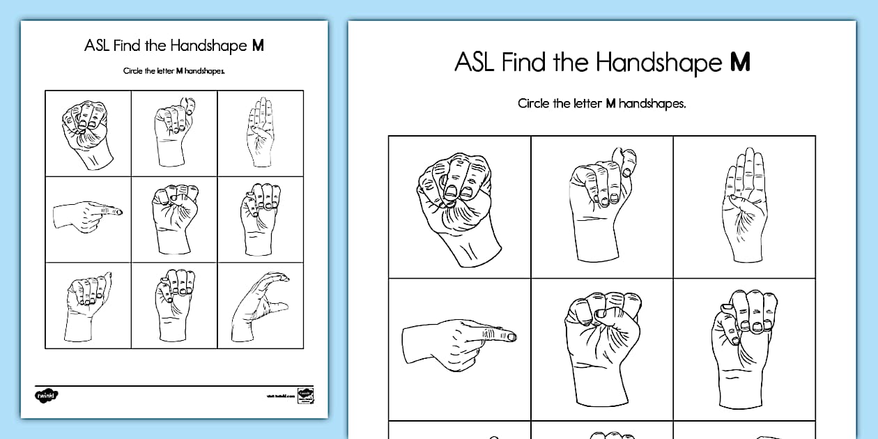 ASL Find the Handshape Letter R - Twinkl