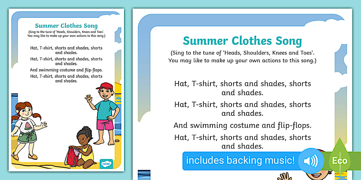 Summer Clothes Song (teacher made) - Twinkl