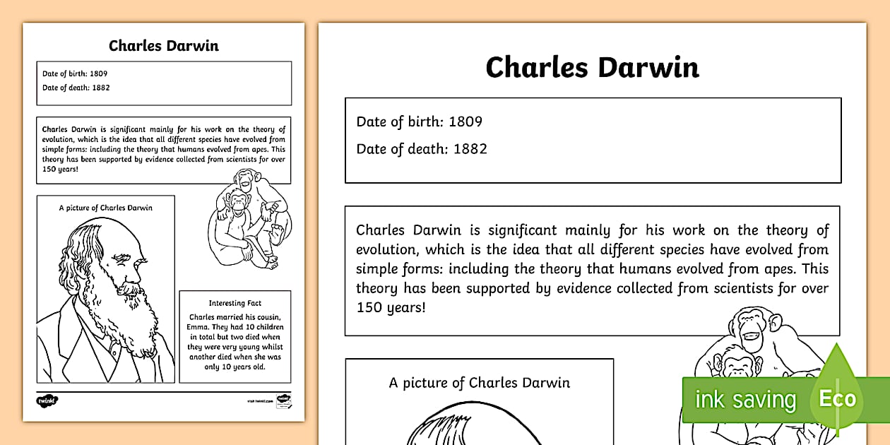 Charles Darwin Fact File | Significant Individual - Twinkl