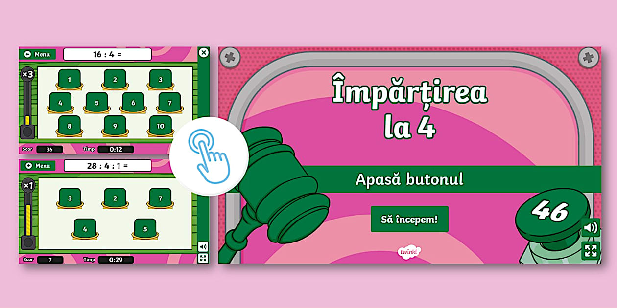 Împărțirea la 4 – Joc online apasă butonul