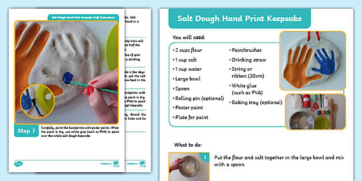 Salt Dough Hand Print Keepsake (teacher made) - Twinkl