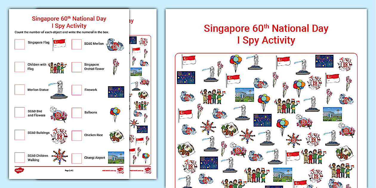 SG60 I Spy Activity Sheet (Lehrer gemacht) - Twinkl