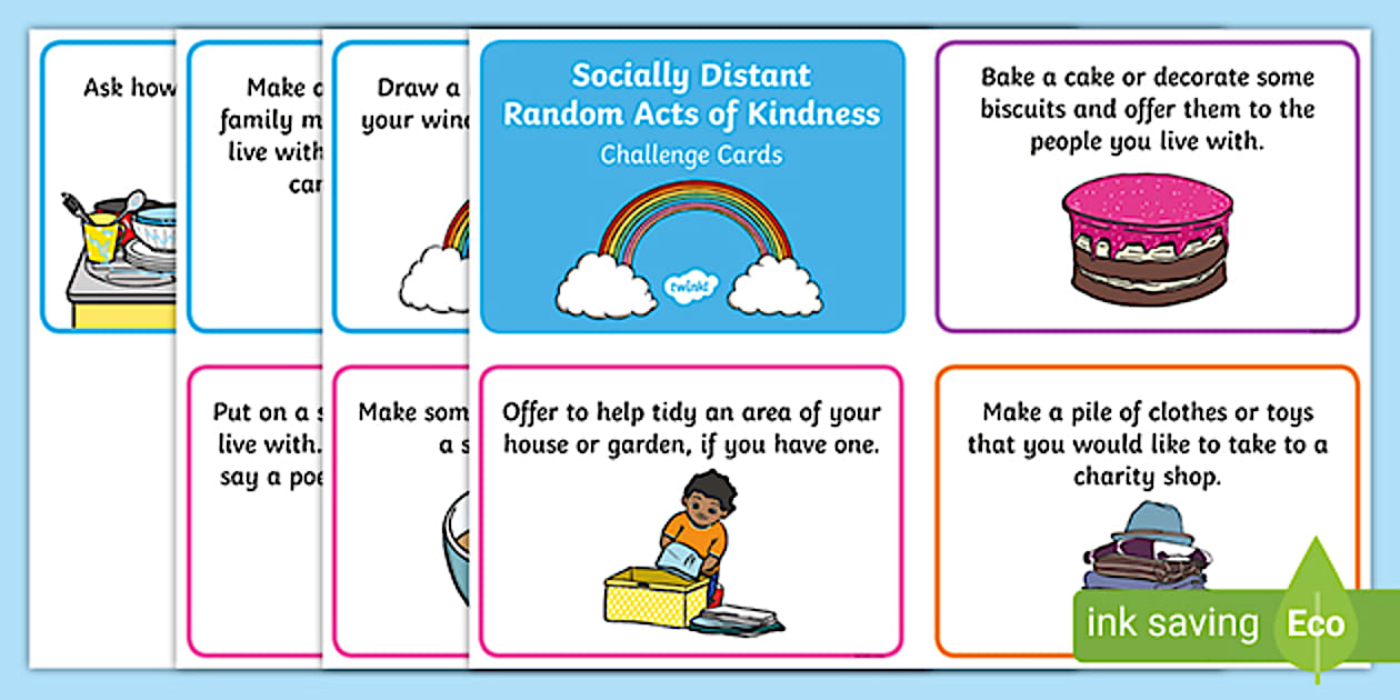 Socially Distant Random Acts of Kindness First Level Challenge Cards