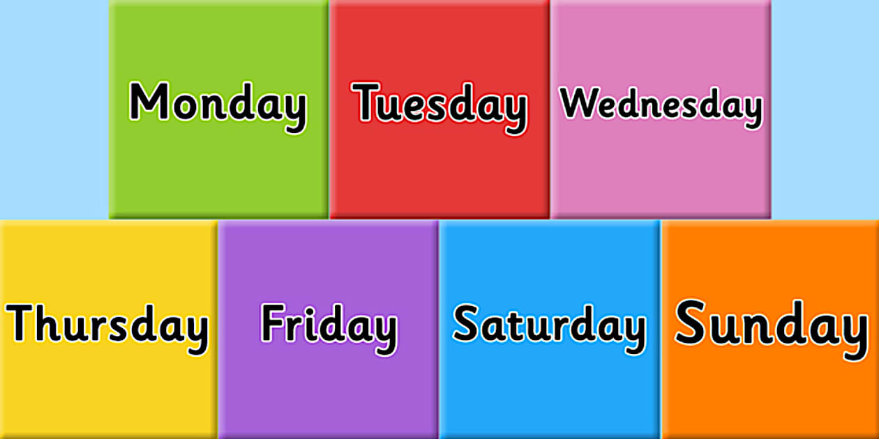 👉 Days of the week on Tiles (teacher made) - Twinkl