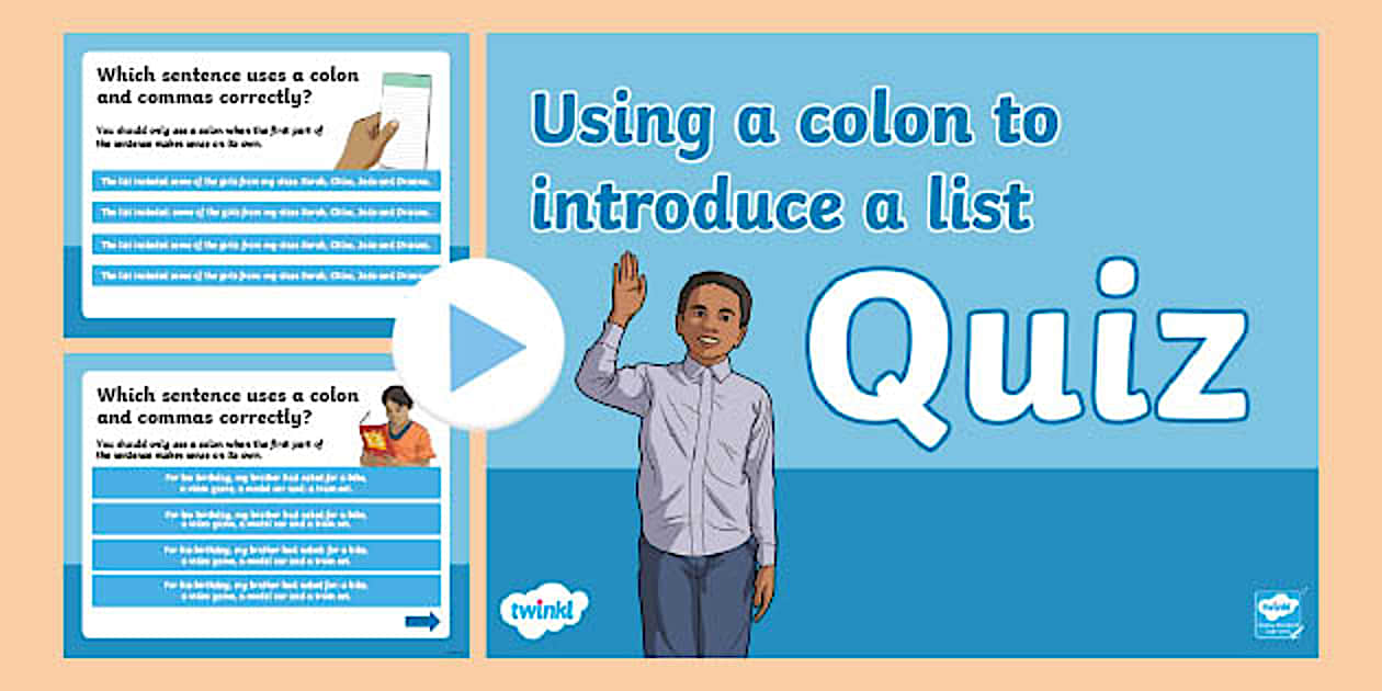 When to Use a Colon to Introduce List SPaG Punctuation PowerPoint