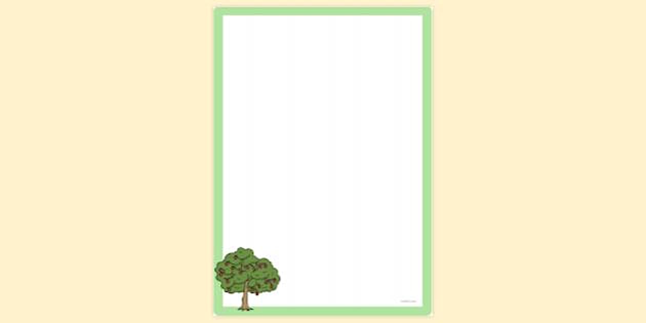 Simple Blank Printable Apple Tree Page Border | Twinkl