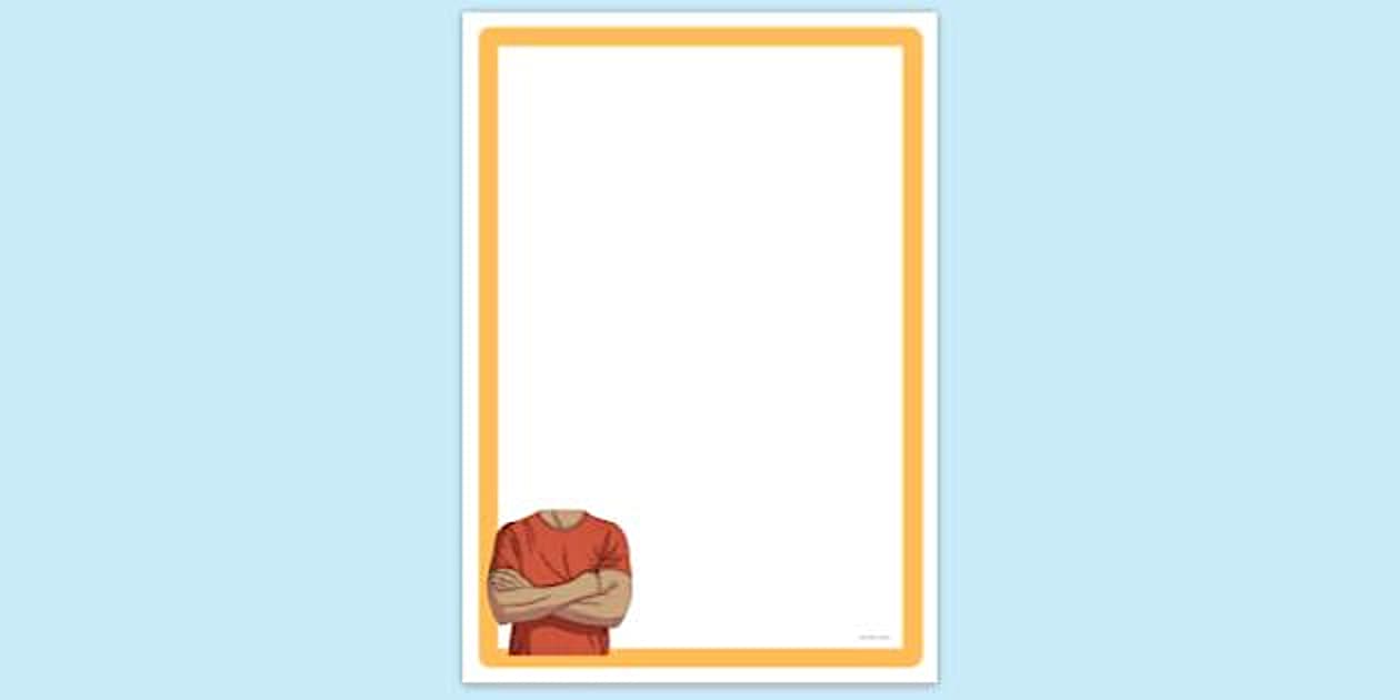 Man Arms Crossed Page Border | Page Borders | Twinkl
