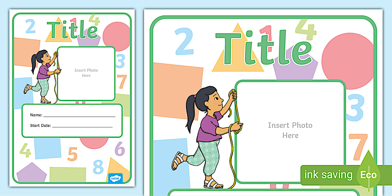 Kindergarten Editable Learning Journey Front Cover Maths-Themed ...