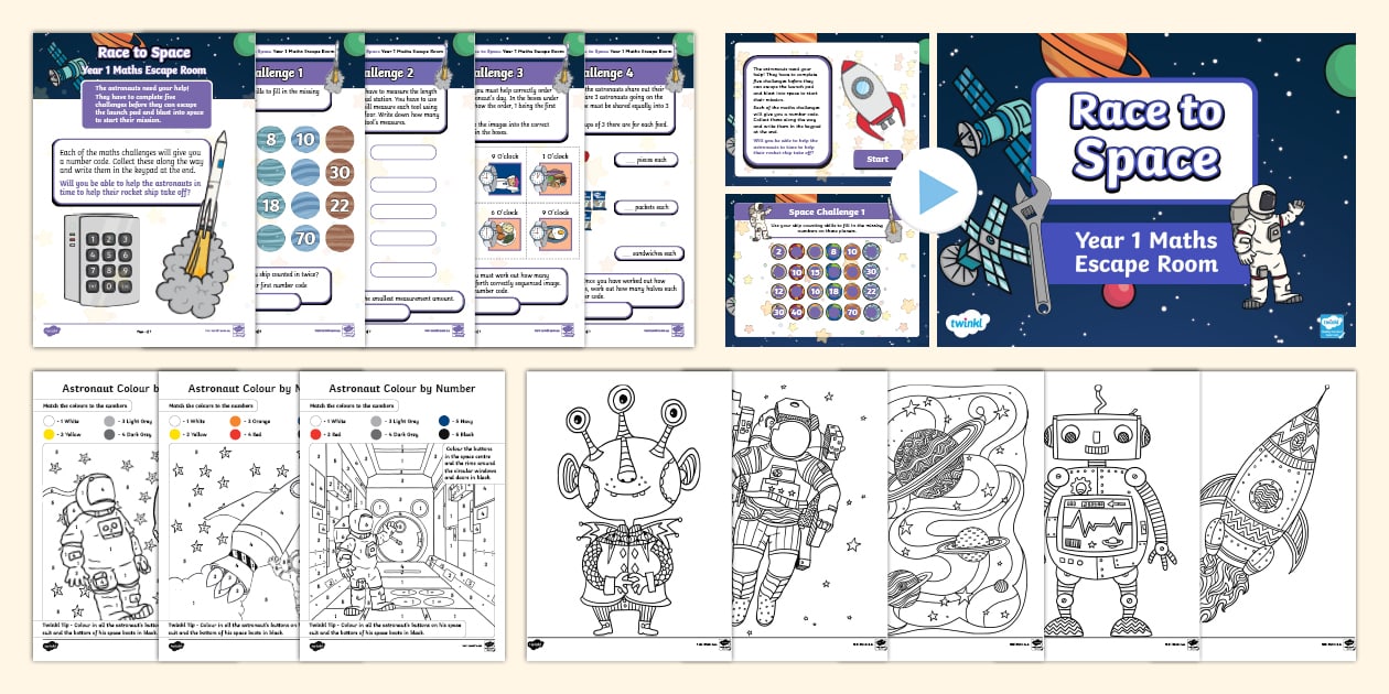 Year 1 Maths Space Race Escape Room - Twinkl Maths - Twinkl