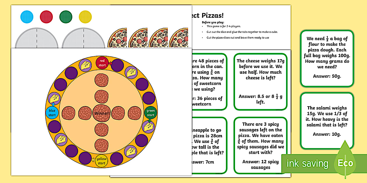 Perfect Pizzas Board Game (teacher made) - Twinkl