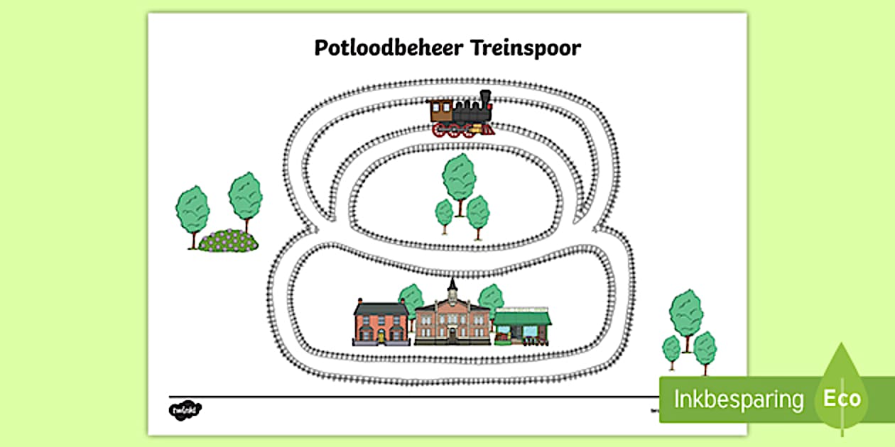 Treinspoor Potloodbeheer Aktiwiteit (teacher made) - Twinkl