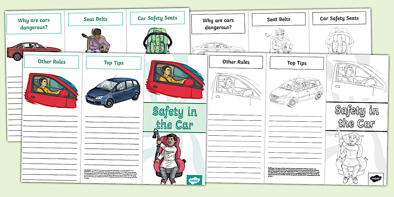 Safety in the Car Leaflet Template (teacher made) - Twinkl