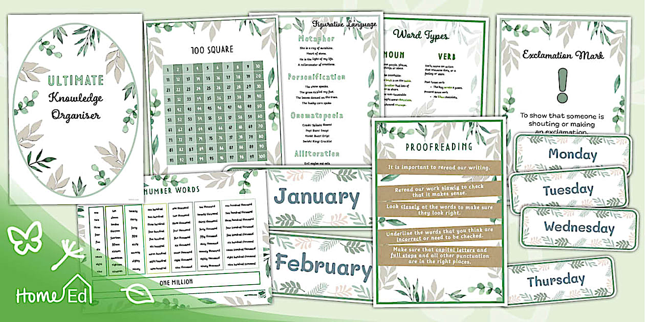 Ultimate Knowledge Organiser - Botanical Theme - Twinkl