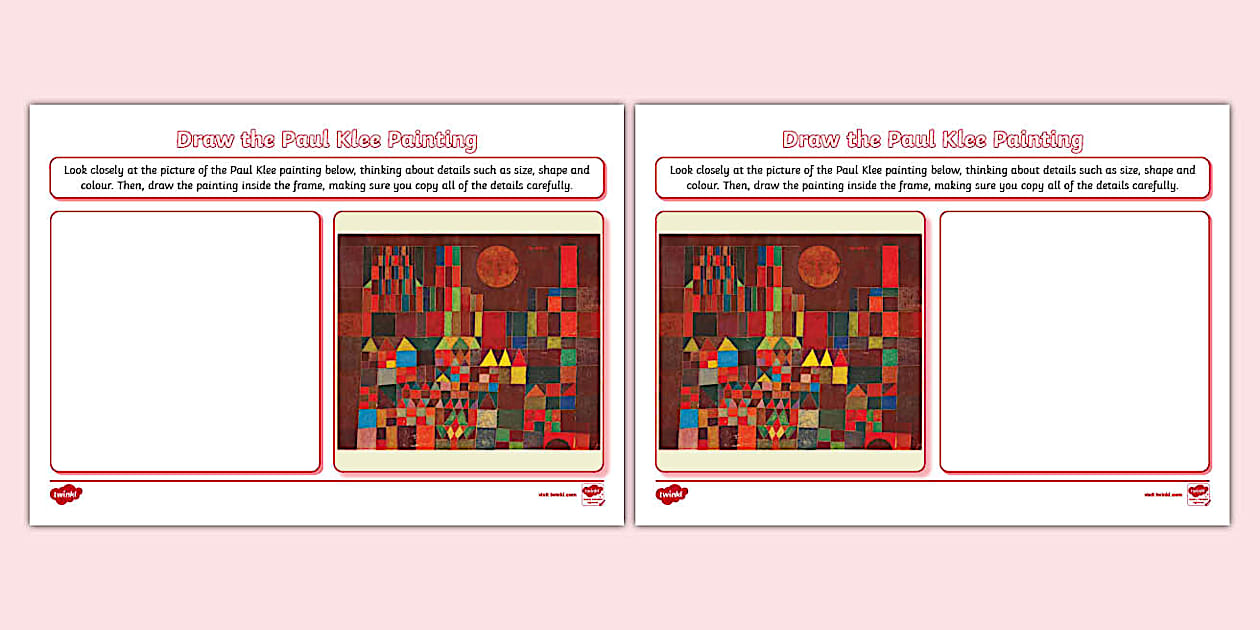 Draw the Paul Klee Painting Worksheet (teacher made)
