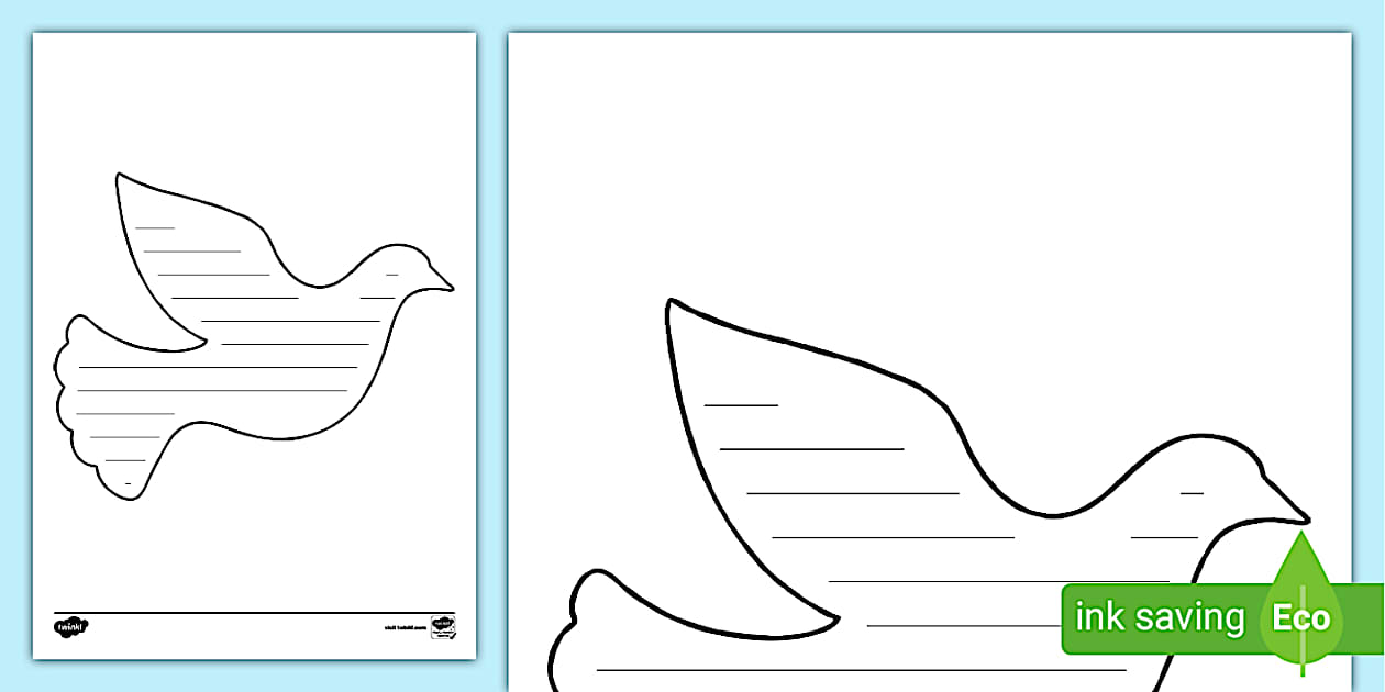 Dove Writing Frame,dove of peace (teacher made) - Twinkl