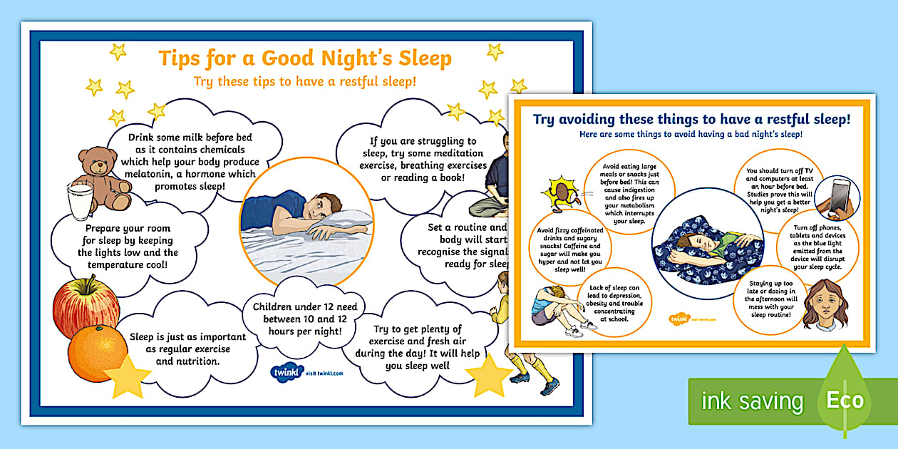 CfE Second Level Sleep Well A4 Display Poster - Twinkl
