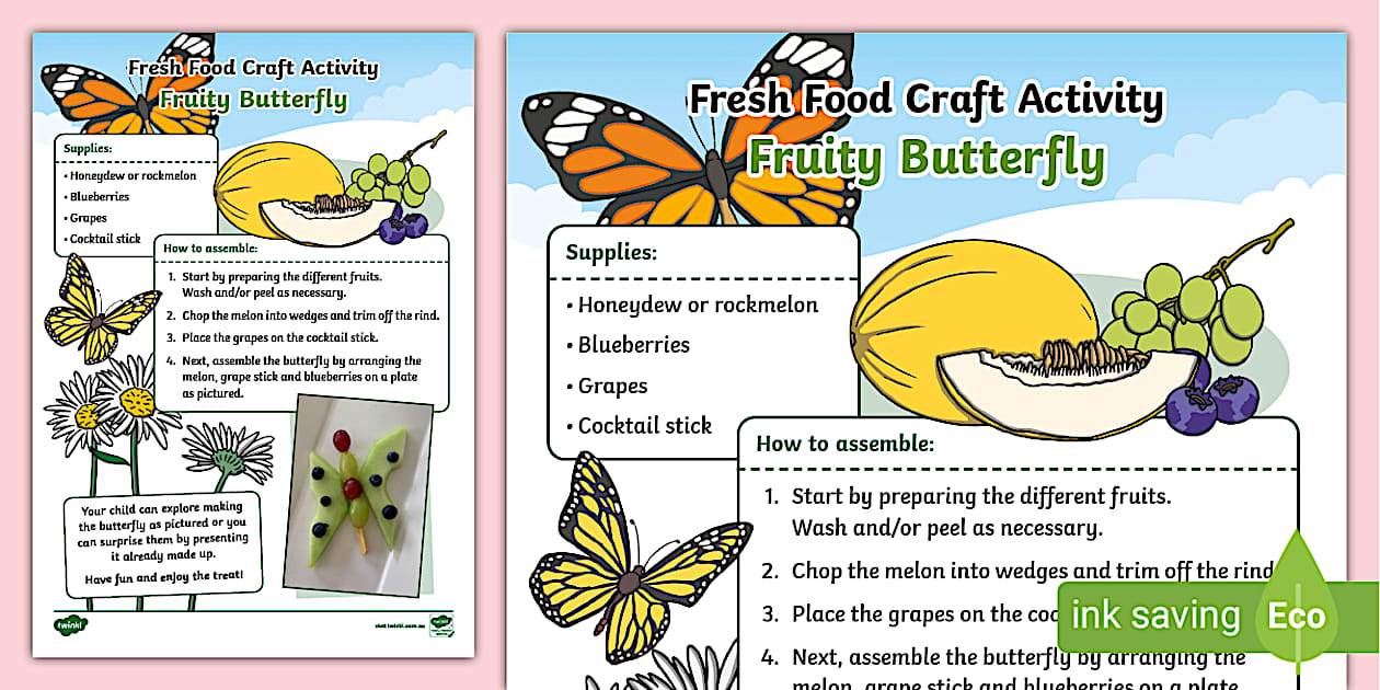 Healthy Eating Craft Activity- Fruity Butterfly - Twinkl