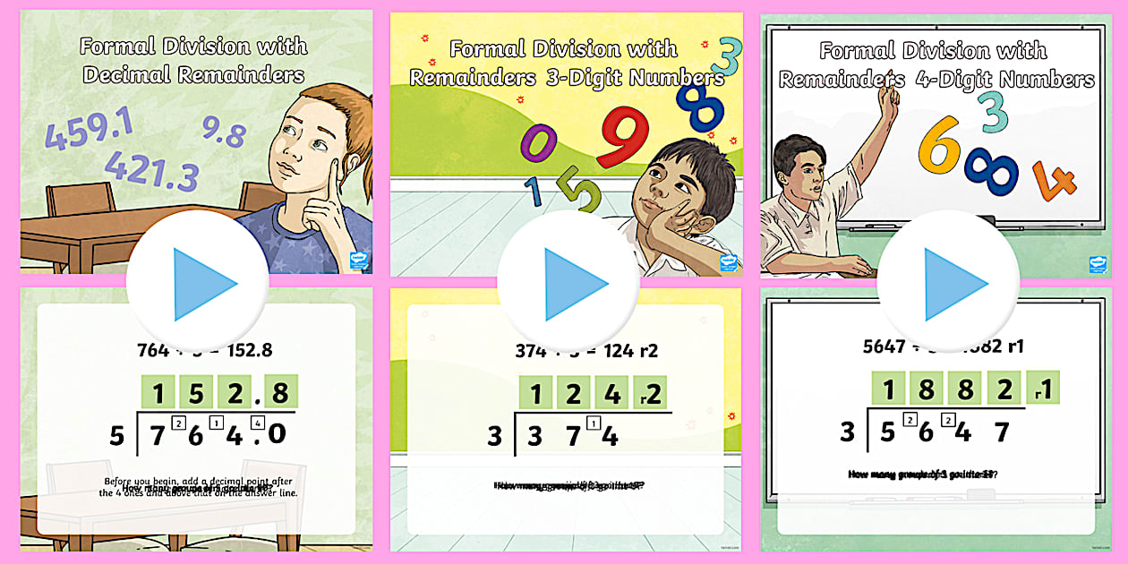 Formal Division with Remainders PowerPoint Pack - - Twinkl