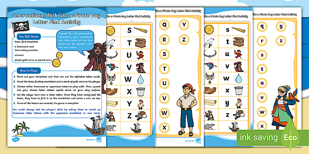 Pirate Day Letter Find- International Talk Like a Pirate Day