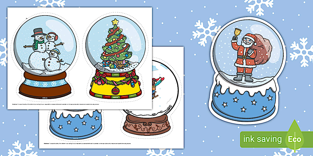 Snow Globes Cut-Outs (teacher made) - Twinkl