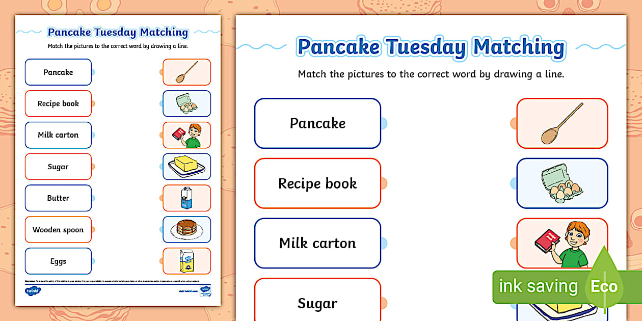Pancake Tuesday Matching KS1 (teacher made) - Twinkl