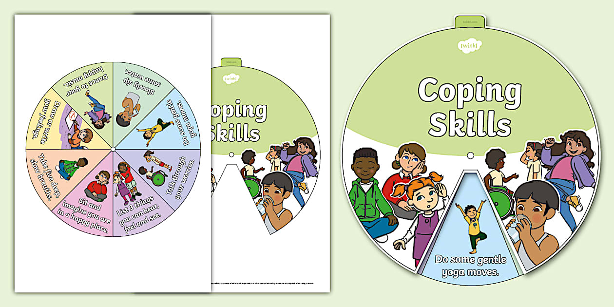 Coping Skills Questions Spinning Wheel (teacher made)