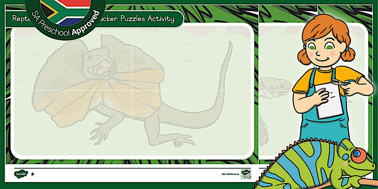 Reptiles: Differentiated Sticker Puzzles Activity - Twinkl