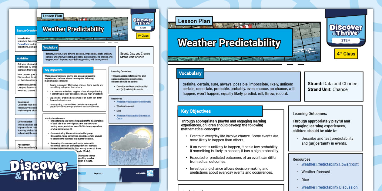 Weather Predictability Lesson Plan (Teacher-Made) - Twinkl