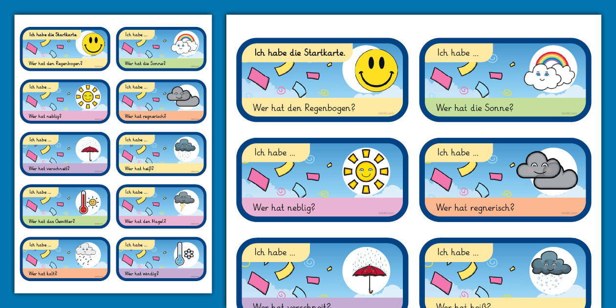 DaZ: Wetter: "Ich habe …, Wer hat…?" - Spiel