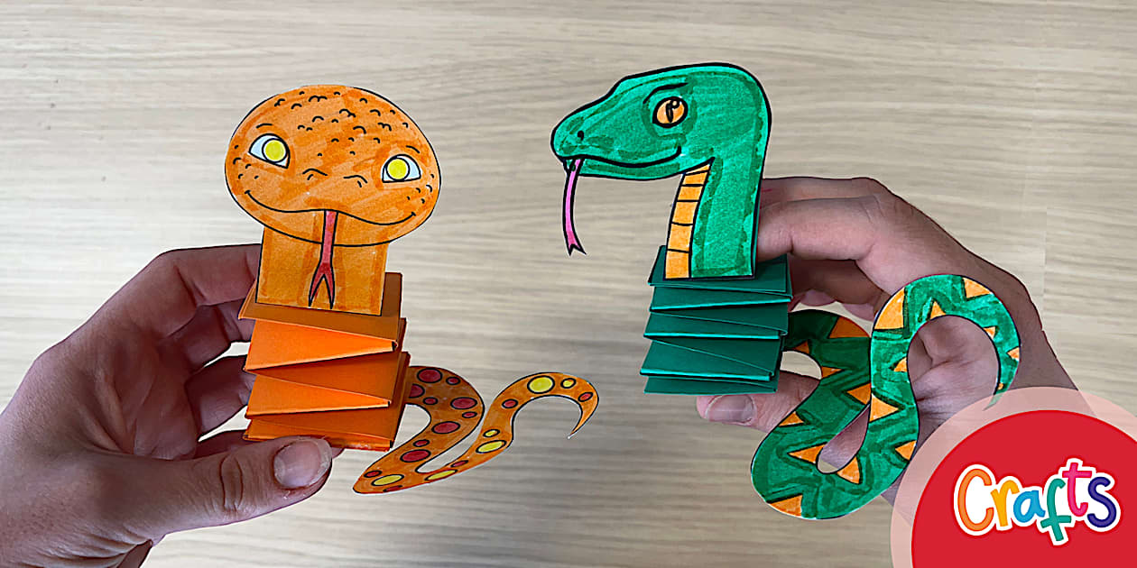 Folded Paper Snake | Lunar New Year | Twinkl Crafts - Twinkl