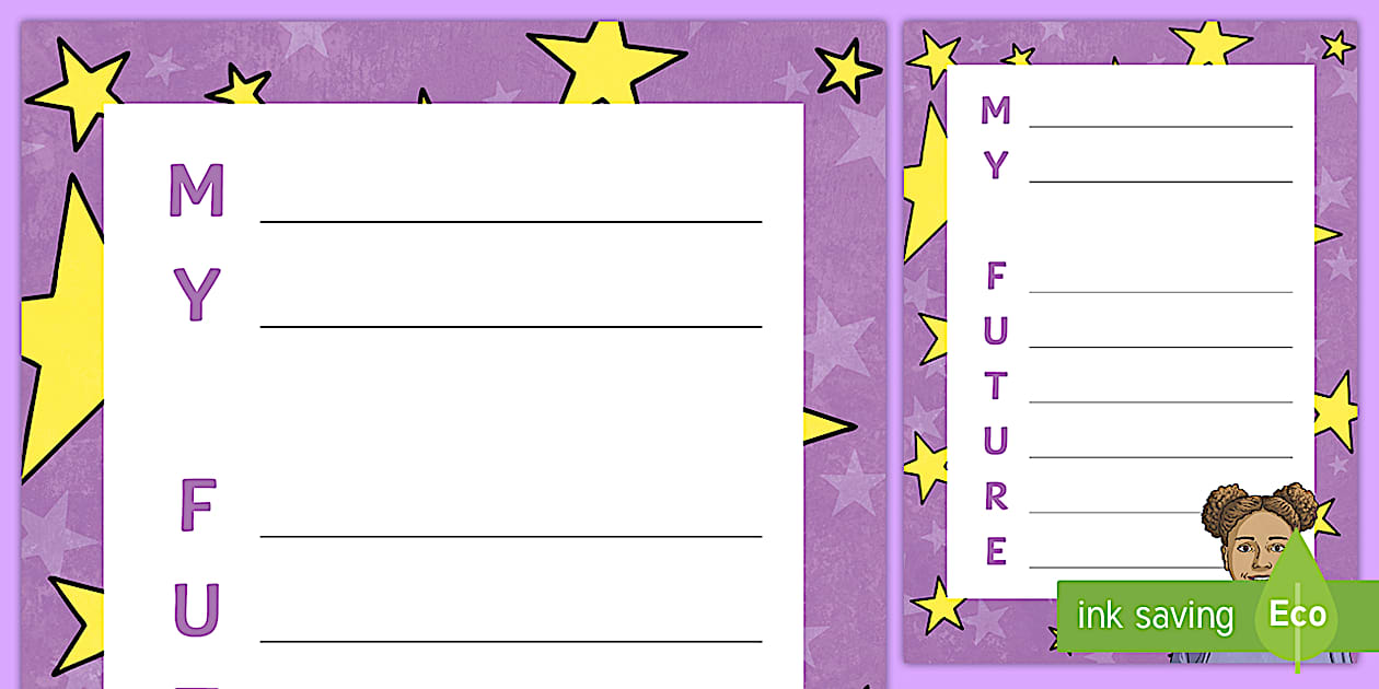 Black and White My Future Acrostic Poem (teacher made)