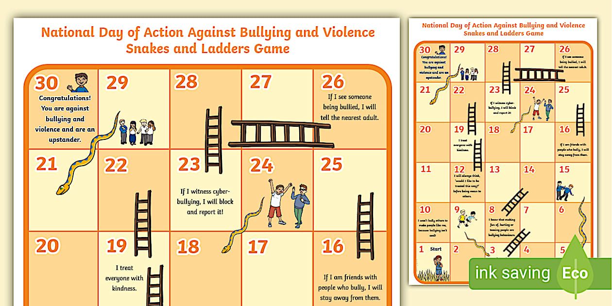 National Day of Action Against Bullying and Violence Snakes and Ladders ...