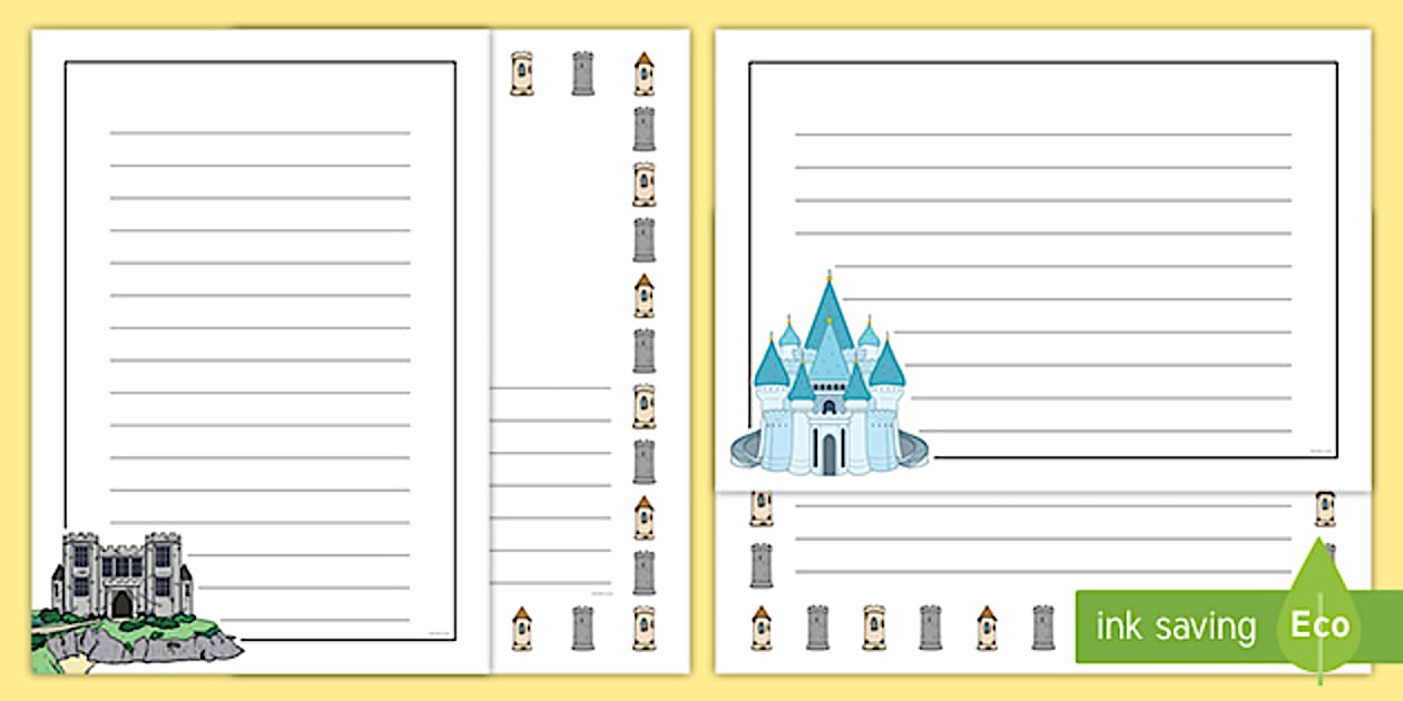 Editable Castle Page Borders (teacher made) - Twinkl