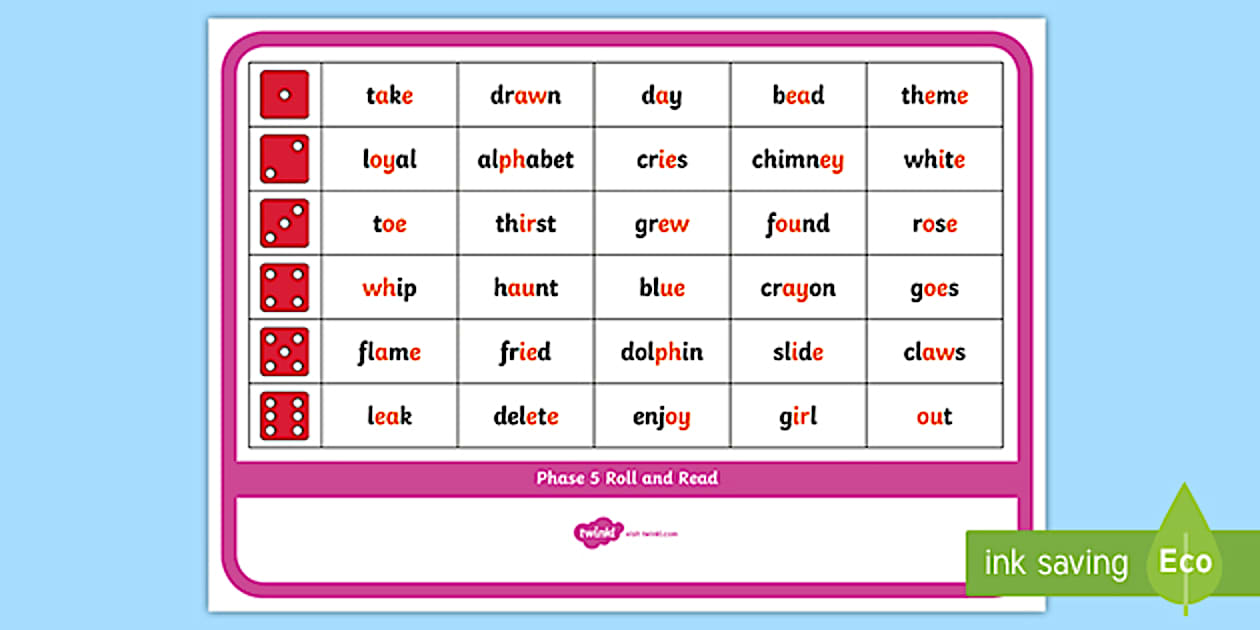 Phase 5 Mixed Roll and Read Mat (teacher made) - Twinkl