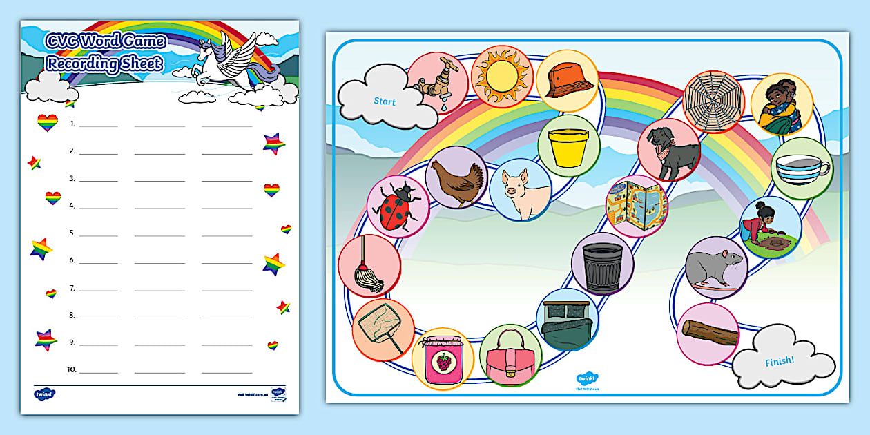 CVC Word Game | Rainbow Chase | Phonics Resources - Twinkl