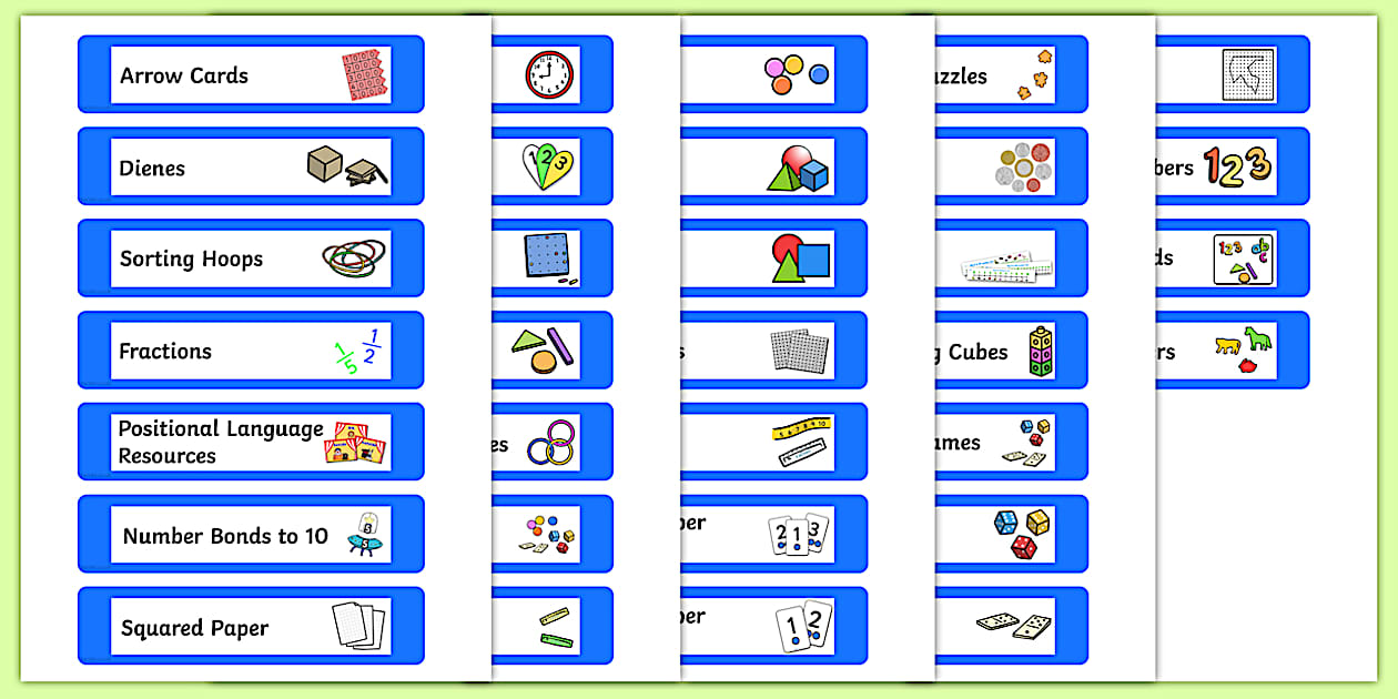 👉 Maths Area Gratnells Tray Labels (teacher made)