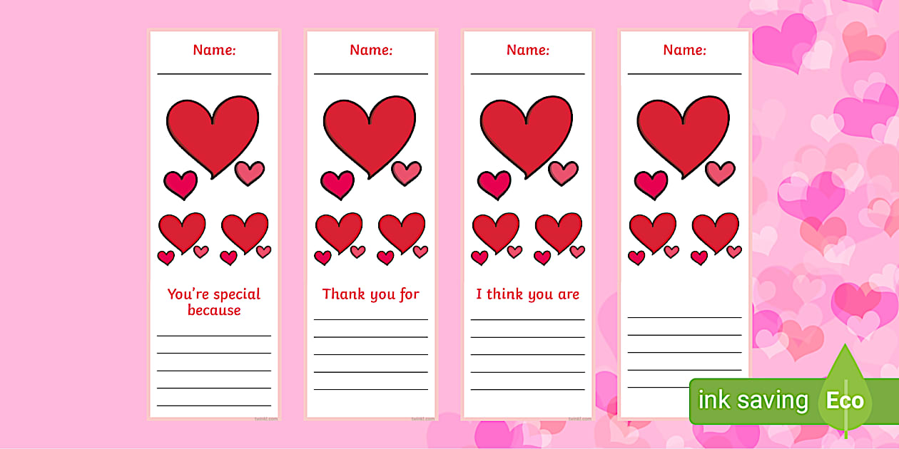 Valentine's Day Bookmarks (teacher made) - Twinkl