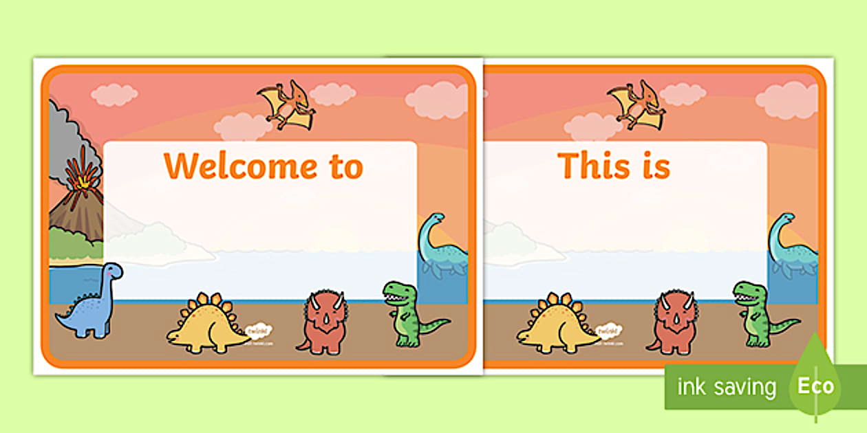 👉 Dinosaur Themed Editable Class Welcome Door Signs
