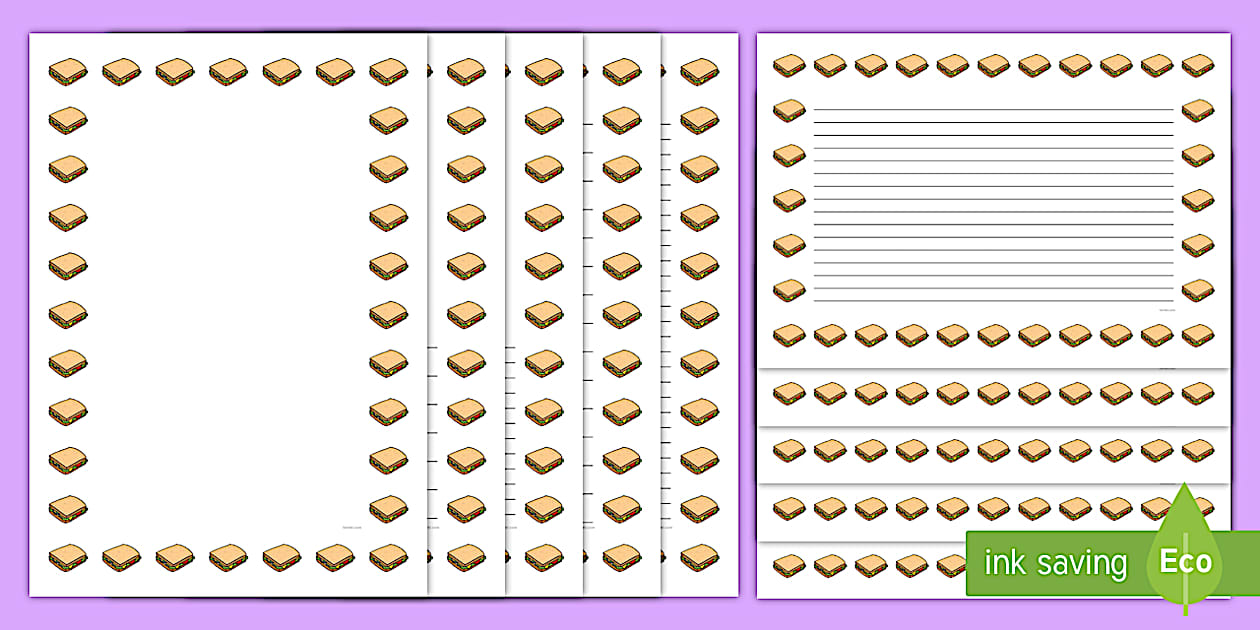 Editable Sandwich Page Border Pack (teacher made) - Twinkl