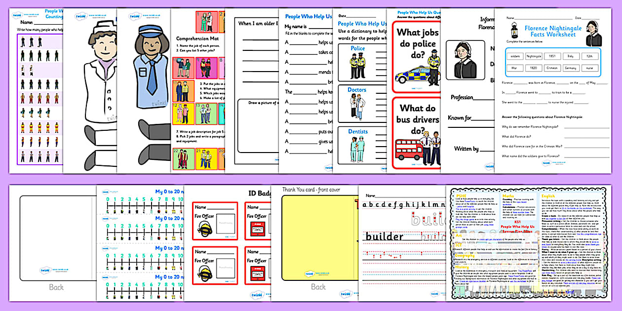 KS1 People Who Help Us Lesson Plan Ideas and Resource Pack