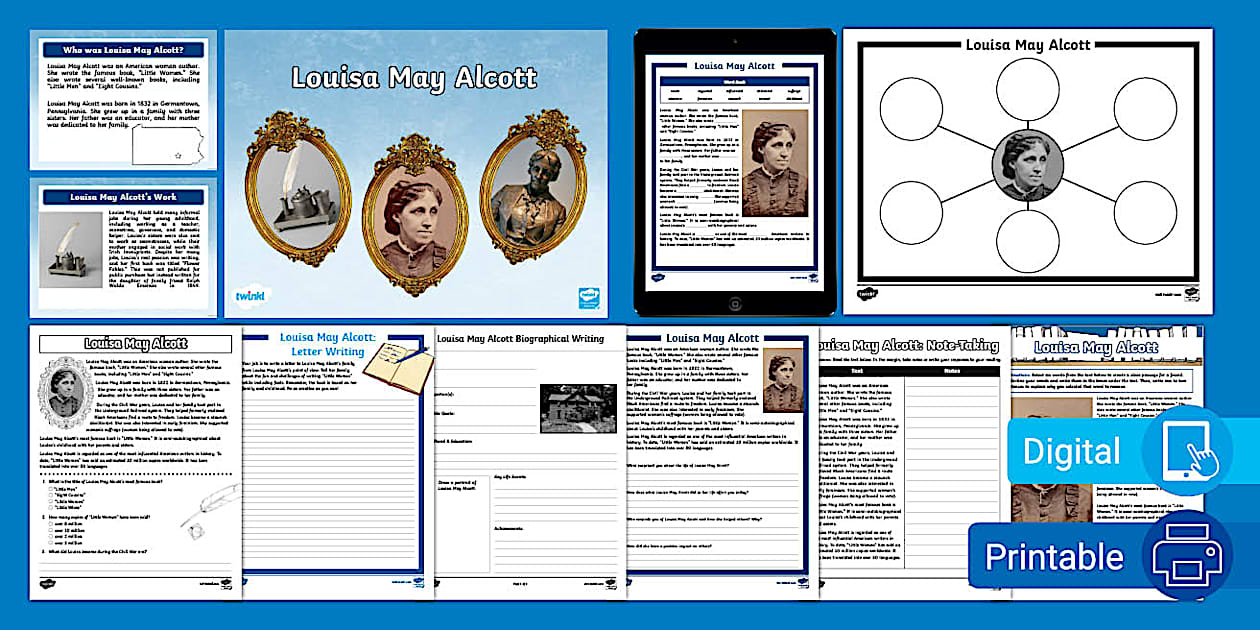 Louisa May Alcott Worksheets for 4th Grade | Twinkl USA